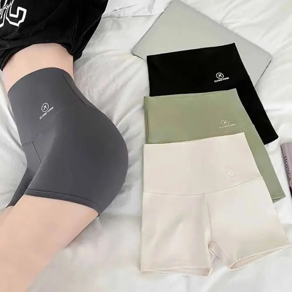 Shorts esportivos sem costura de cintura alta para mulheres, boxers ...