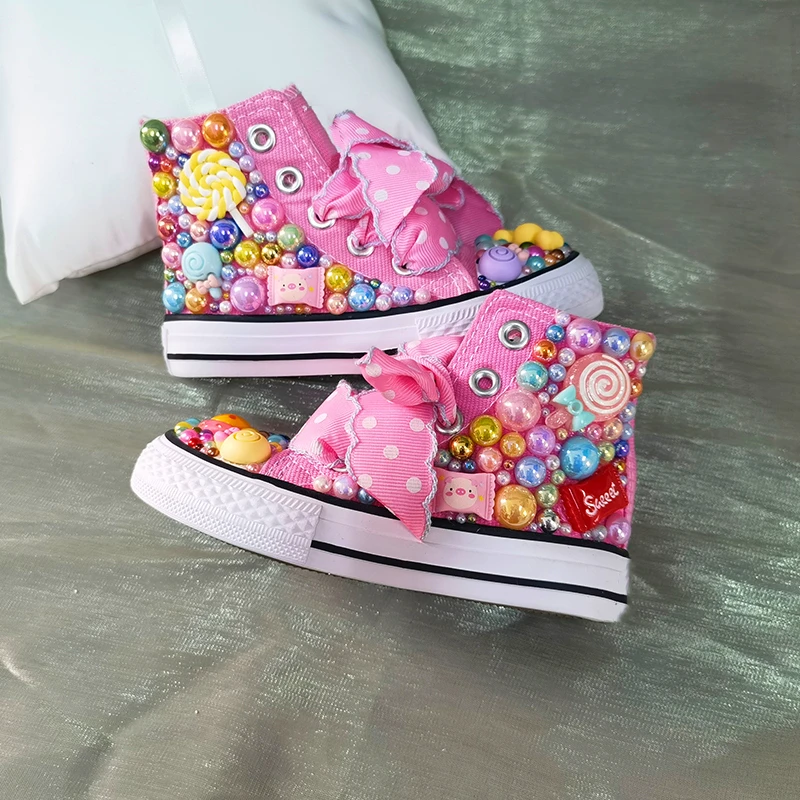 Kids-Shoes-Name-Photo-Custom-Design-For-Girl-Birthday-Party-Canvas ...
