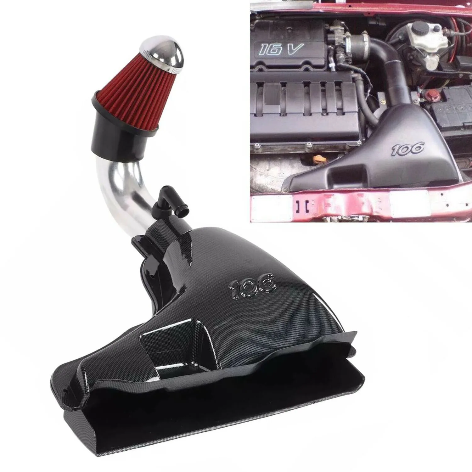 Car-High-Flow-Carbon-Fiber-Style-Air-Inlet-Systems-Intake-Box-Air ...