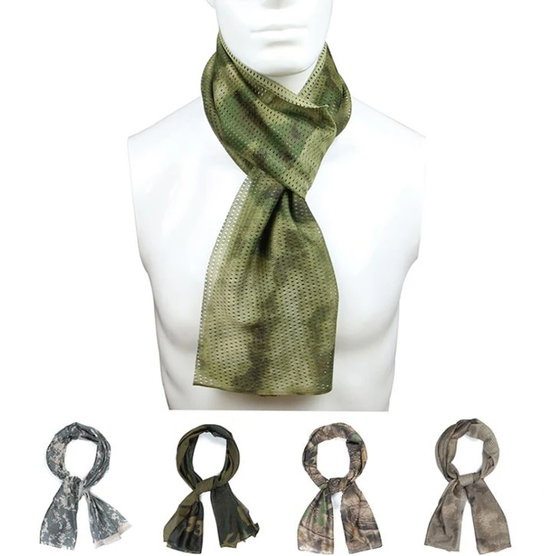 Camouflage-Mesh-Scarf-Outdoor-Jungle-Muffler-Breathable-Headband ...