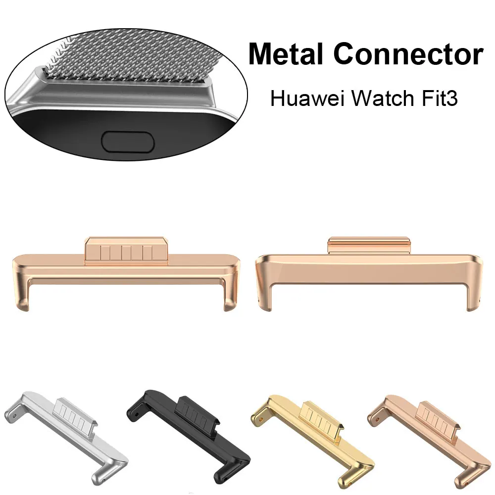 1Pair-Metal-Connector-For-Huawei-Watch-Fit-3-Fit3-Smartwatch-Stainless ...