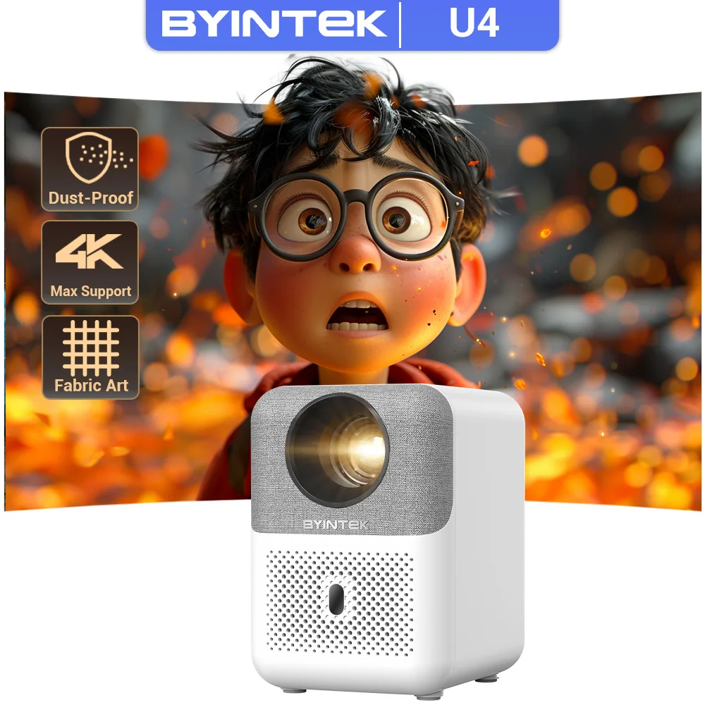 BYINTEK-LOVE-U4-Smart-Mini-Home-Theater-Projector-4K-1080P-Video ...