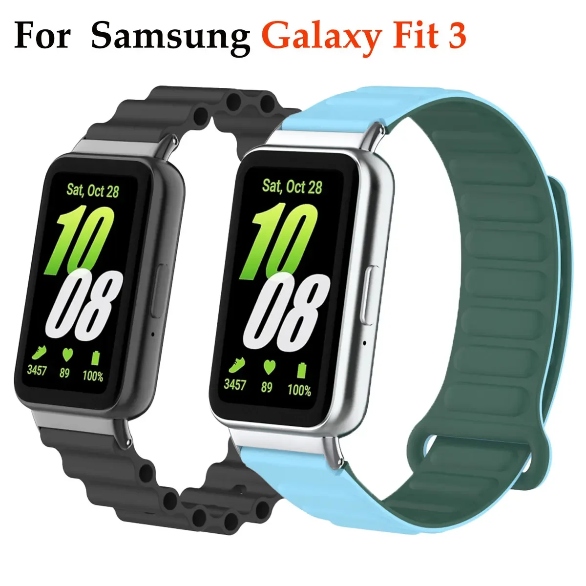 For Samsung Galaxy Fit3 smart strap, marine silicone strap, magnetic ...