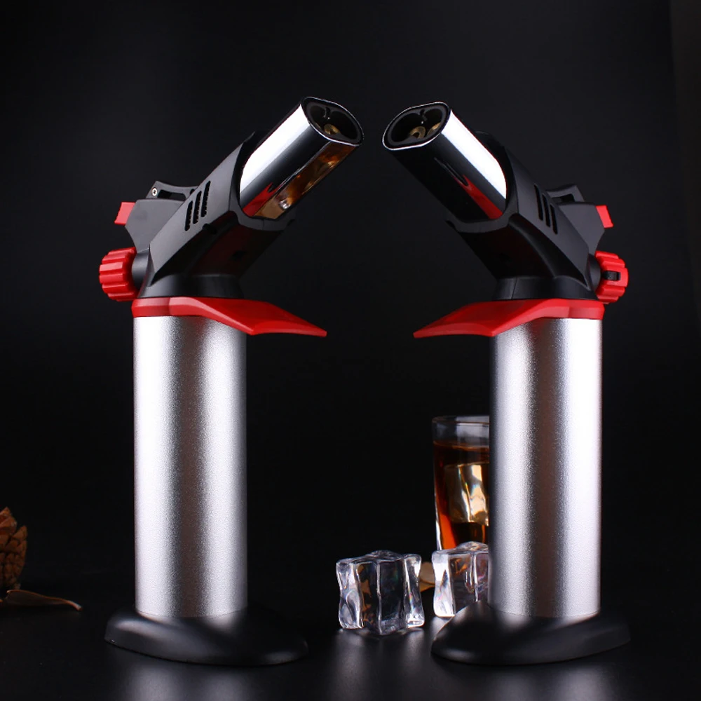 Double-fire-direct-injection-gun-metal-pneumatic-windproof-lighter ...