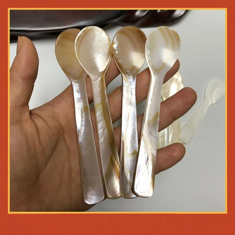 11-13CM-Natural-Shell-Ice-Spoon-Cream-Coffee-Caviar-Spoon-Mother-of ...