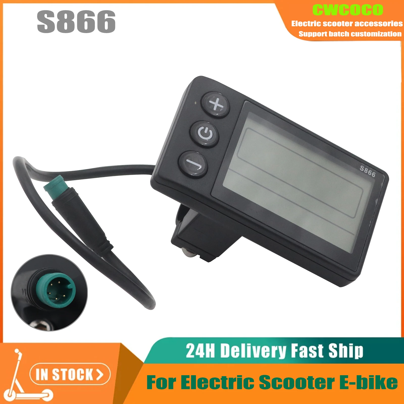 24V-36V-48V-Electric-Bike-S866-LCD-Display-Meter-Control-Panel-With ...