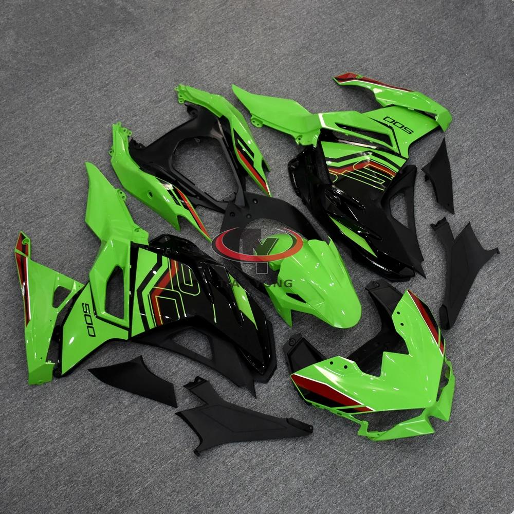 Cowling Bright green red black geometric stripes For ninja500 2024 2025 ...