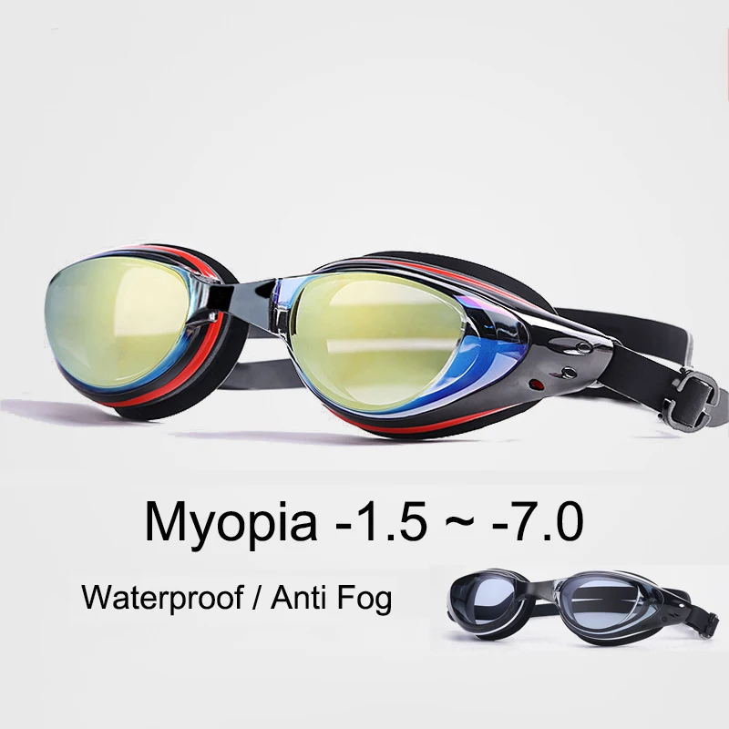 Men-Women-Plating-Professional-Myopia-Swimming-Goggles-Swim-Pool-Water ...