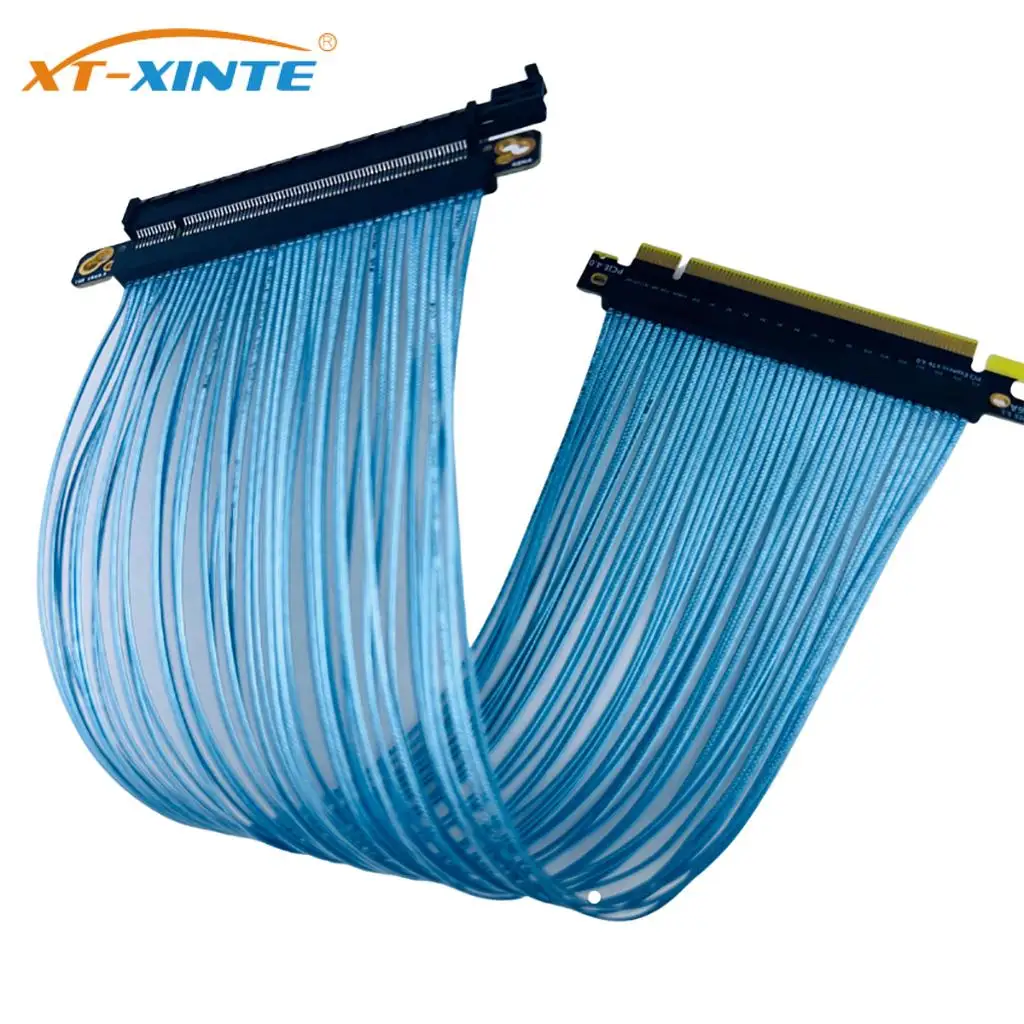 5U Silver-Plated PCI-E 4.0 X16 High Speed Graphics Card Extension Cable ...
