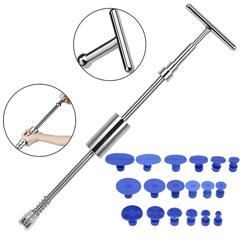 Car Dent Repair Tools Kit Metal T bar Puller Removal Dent Auto Body ...