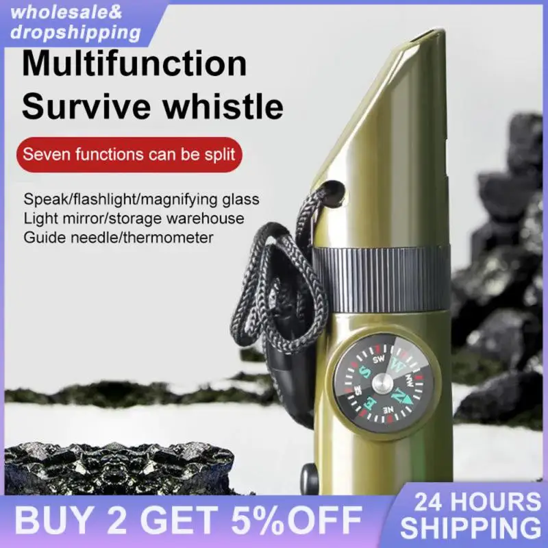 Outdoor Multi-function Survival Whistle 7 In 1 ABS High-strength ...