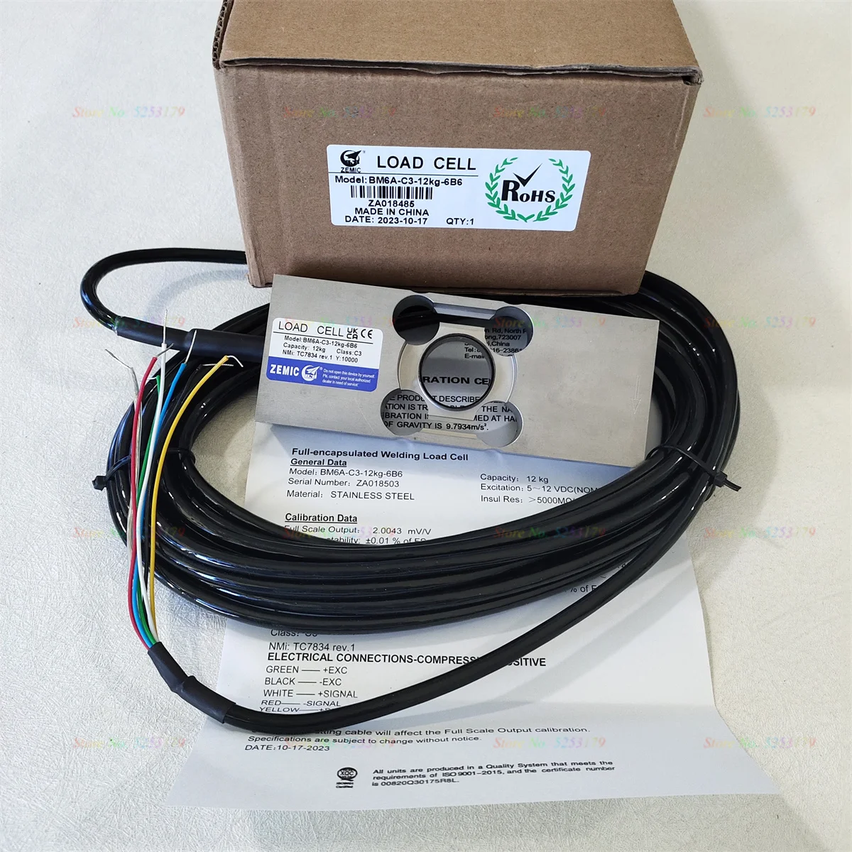 ZEMIC-BM6A-C3-12kg-6B6-capacity-6kg-15kg-30kg-60kg-Stainless-steel-IP68 ...