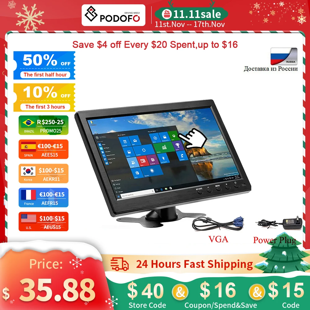 Podofo-10-1-Monitor-for-TV-Computer-Display-LCD-Color-Screen-for-Car ...