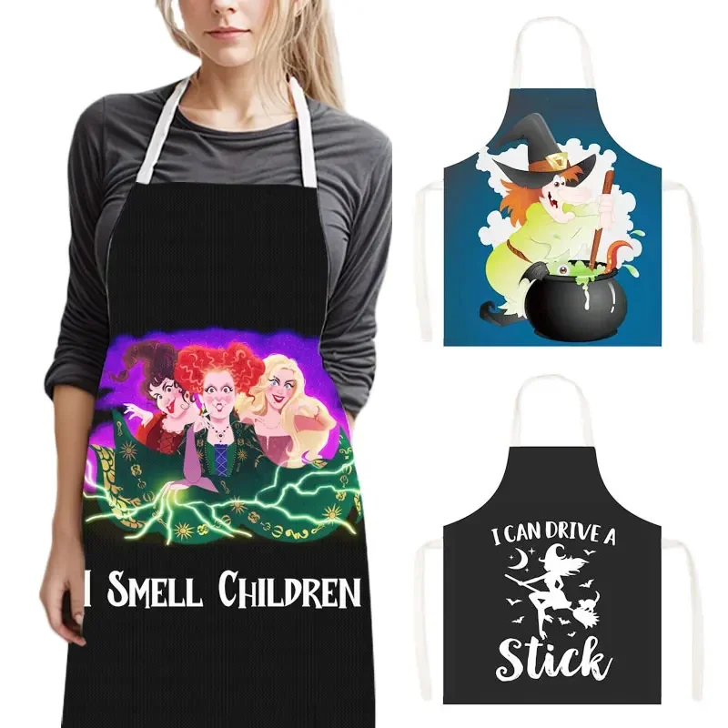 Witch Women Print Kitchen Apron Witchcraft Halloween Cooking Apron for ...