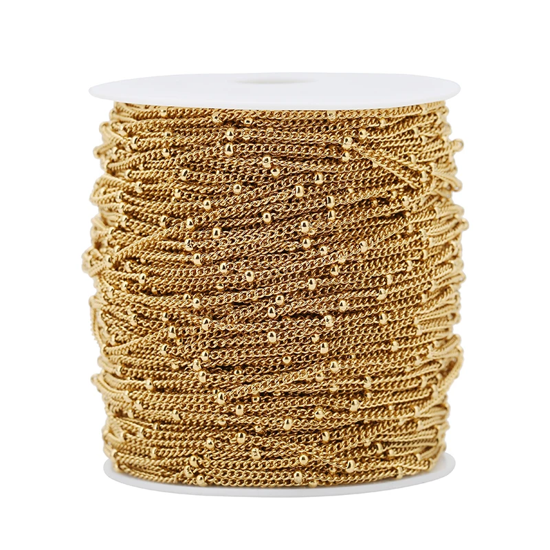 2 Meters 1mm 1.5mm 2mm Stainless Steel Clip Beads Chain Ball Beaded ...