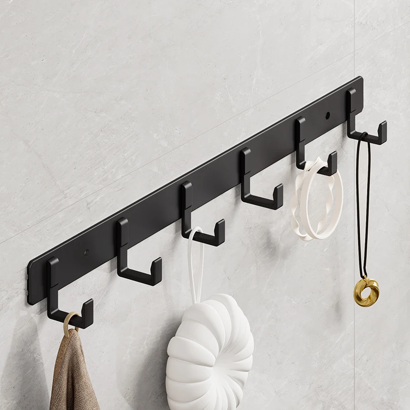 Space Aluminum Black Hook Bathroom Towel Hook Living Room Door Back ...