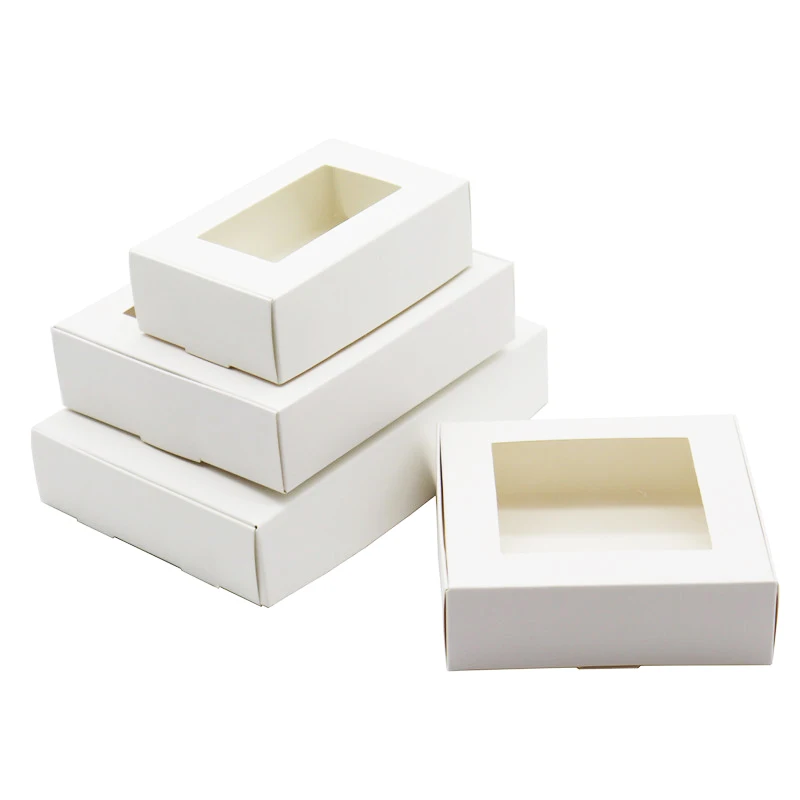 30pcs Diy White Box With Window Paper Gift Box Cake Packaging For ...