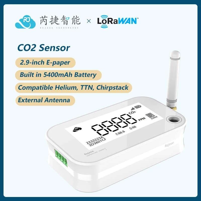 Rejeee-LoRaWAN-CO2-Sensor-with-2-9-inch-E-paper-Built-in-5400mAh ...