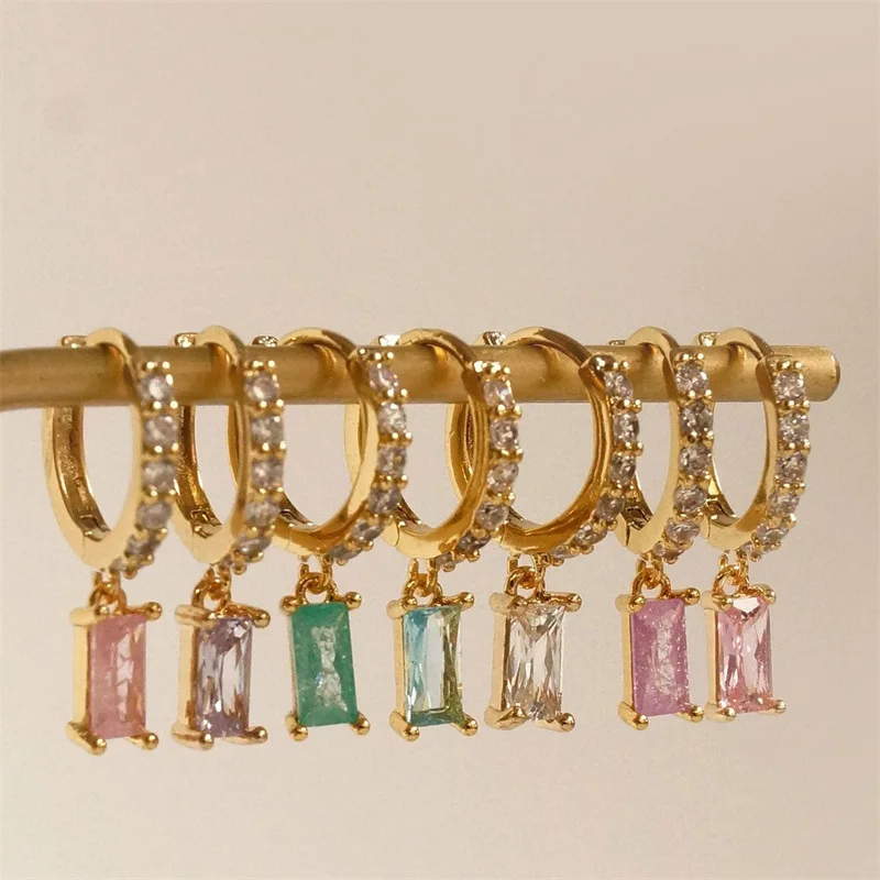 Pendientes-de-aro-de-oro-de-18K-para-mujer-aretes-peque-os-de-circonita ...