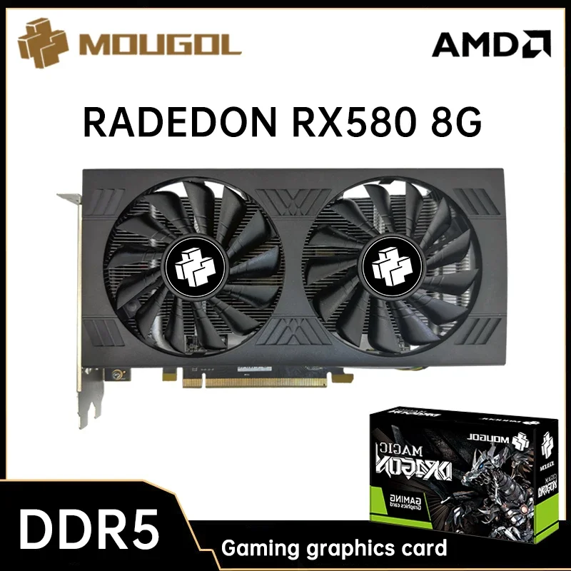 MOUGOL Full New AMD Radeon RX580 8G Graphics Card GDDR5 Memory Video ...