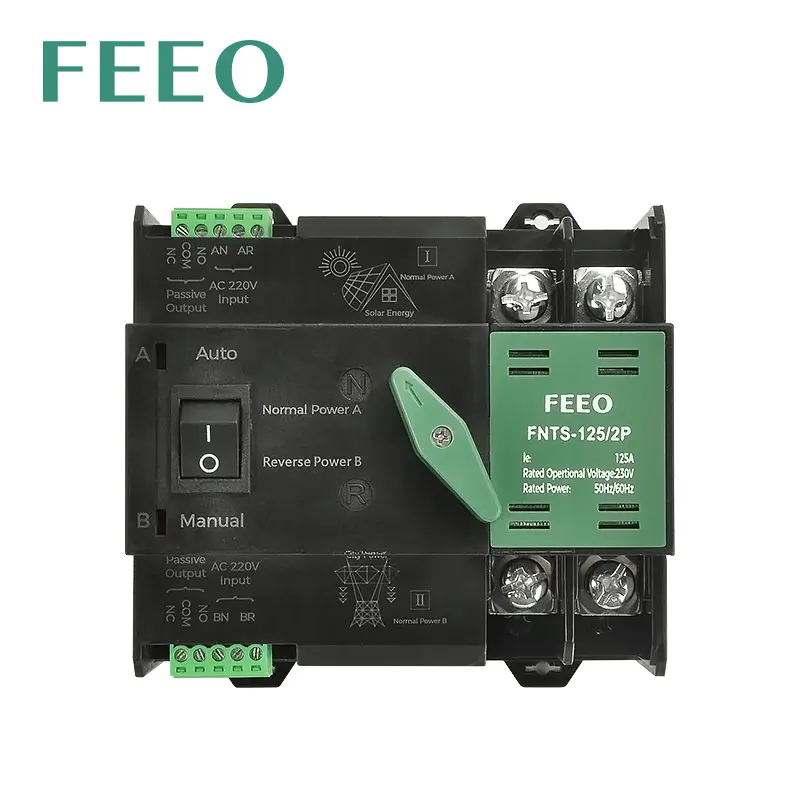 FEEO-Din-Rail-2P-Solar-Type-Mini-ATS-AC-Dual-Power-Automatic-Transfer ...