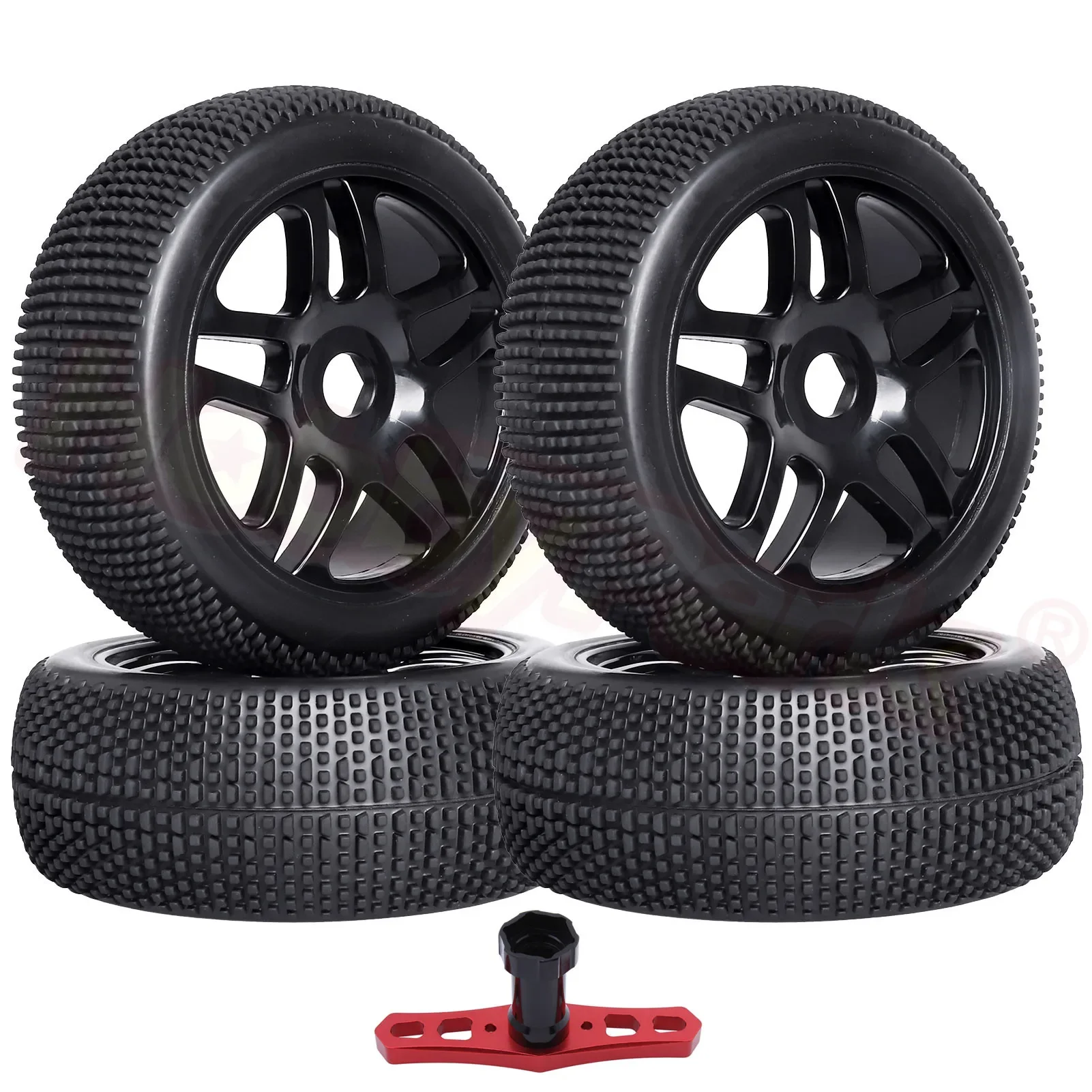 PreGlued-1-8-RC-Buggy-Tires-and-Wheels-17mm-Hex-for-Arrma-Typhon-Redcat ...