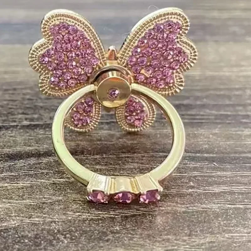 New-Diamond-Butterfly-Finger-Ring-Mobile-Phone-Holder-360-Rotating ...