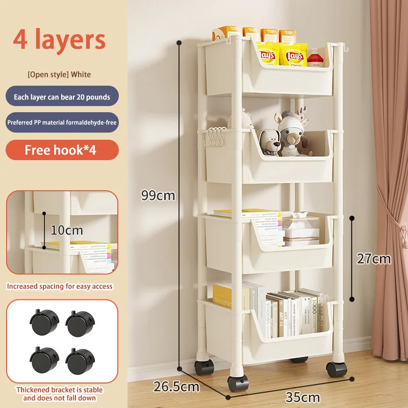 Household-Storage-Rack-With-Wheel-Trolley-Rack-Portable-Kitchen-Storage ...