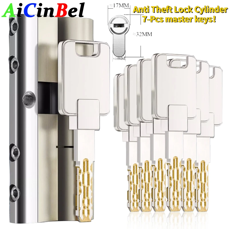 European-Standard-High-Quality-Cylinder-Door-Lock-All-Copper-Lock-Core ...