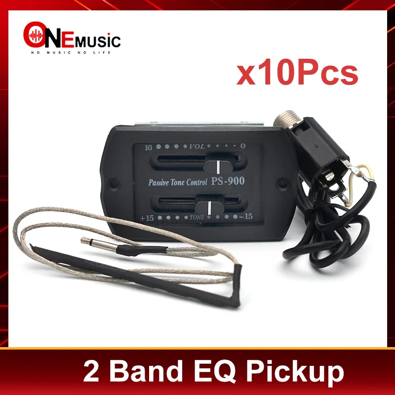 10Pcs PS 900 2 Band EQ Preamp Guitar Pickup Passive Volume Tone Control Piezo Pickups Equalizer ...