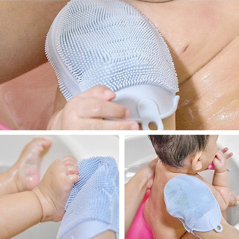 Silicone-Bath-Scrub-Shower-Massager-Gloves-Bath-Brushes-Exfoliating ...