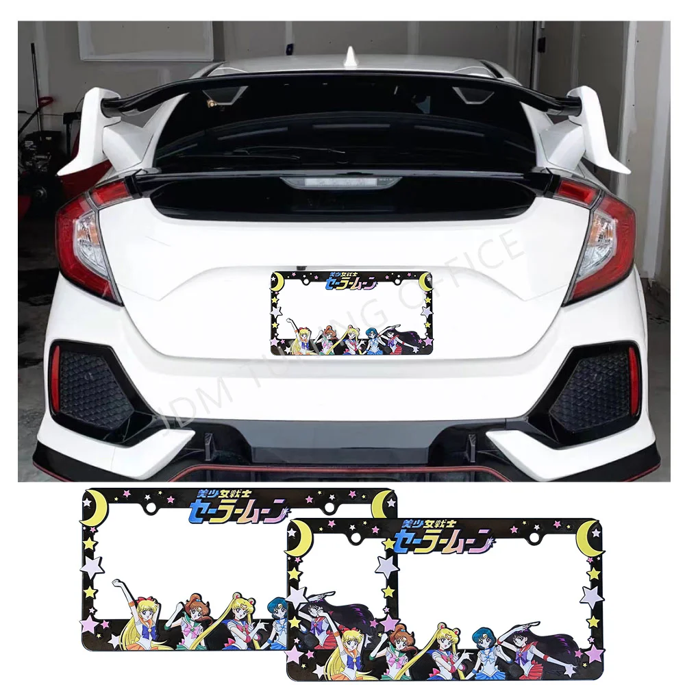 2PCS-JDM-Style-USA-Size-Acylic-Car-License-Plate-Frame-Car-Racing-For ...