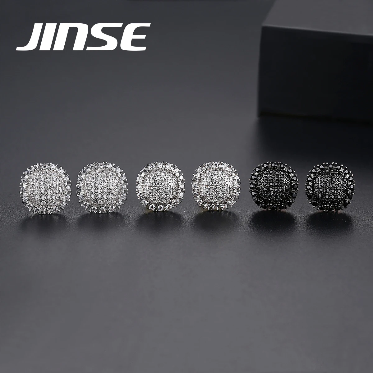 JINSE Hip Hop Stud Earrings for Women Luxury For Men Gold Color Punk ...