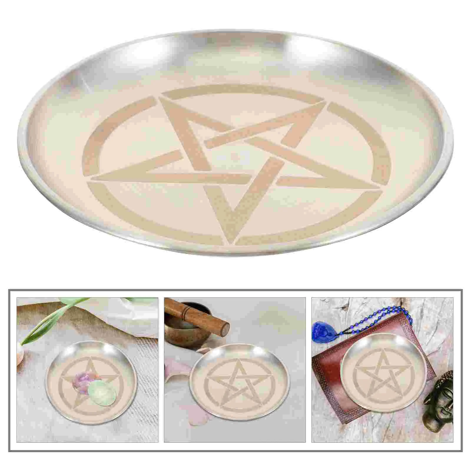 Iron Premium Pentagram Plate Altar Tray Decorative Storage Tray ...