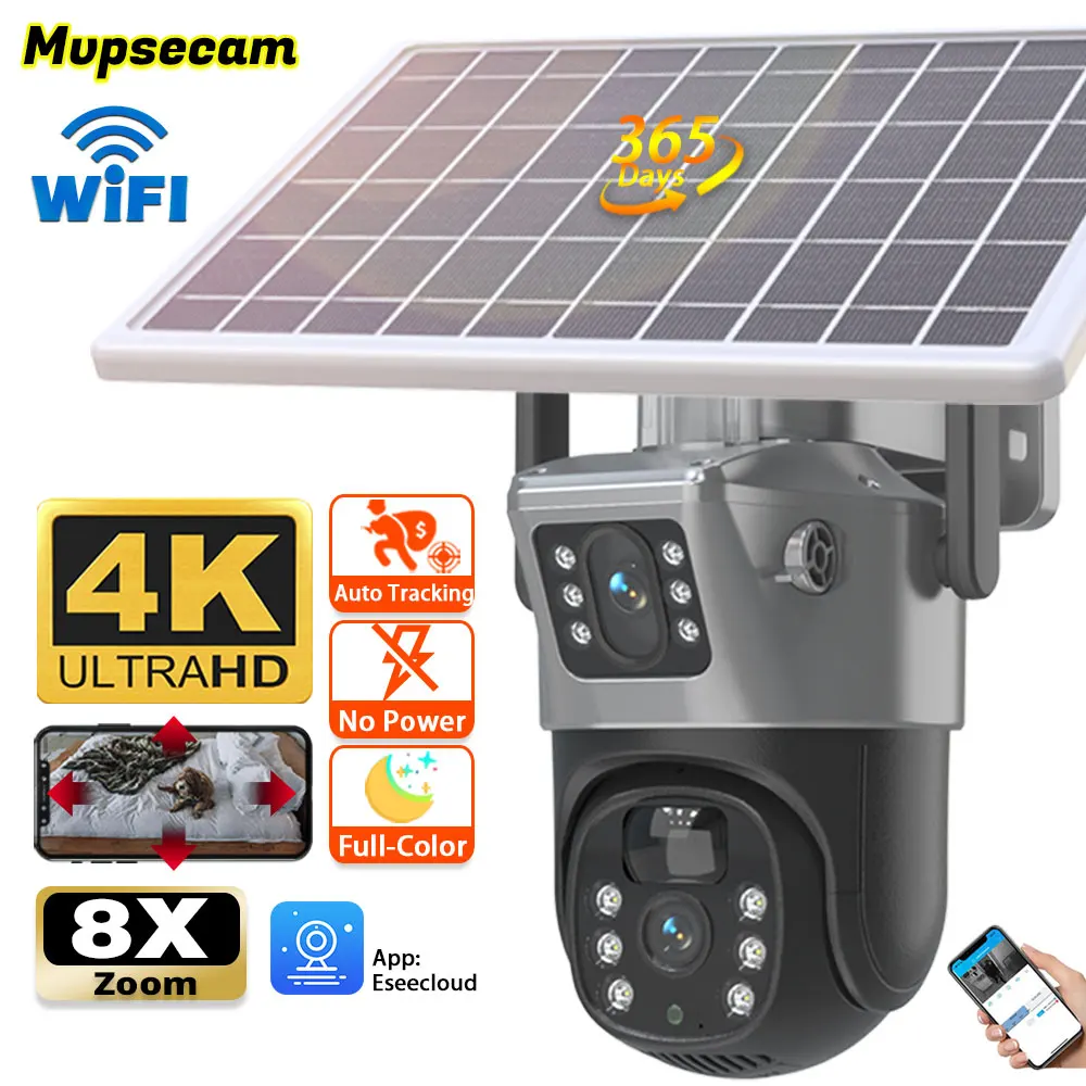 Cam-ra-de-permission-Ext-rieure-PTZ-IP-WiFi-4K-avec-Panneau-Solaire-et ...