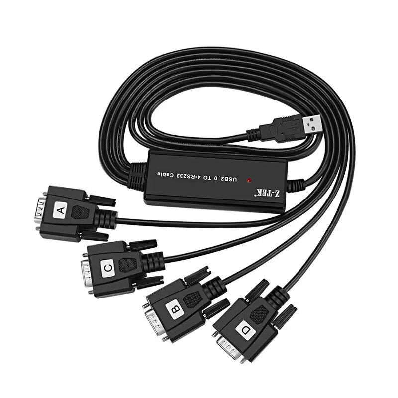 2-port 4-port USB 2.0 to 4X RS232 serial cable splitter converter ...