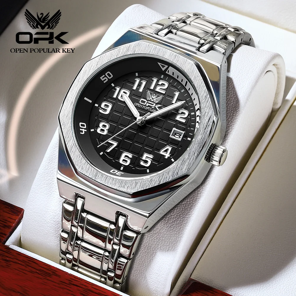 OPK-8158-Classic-Quartz-Watch-For-Men-Number-Dial-Waterproof-Luminous ...