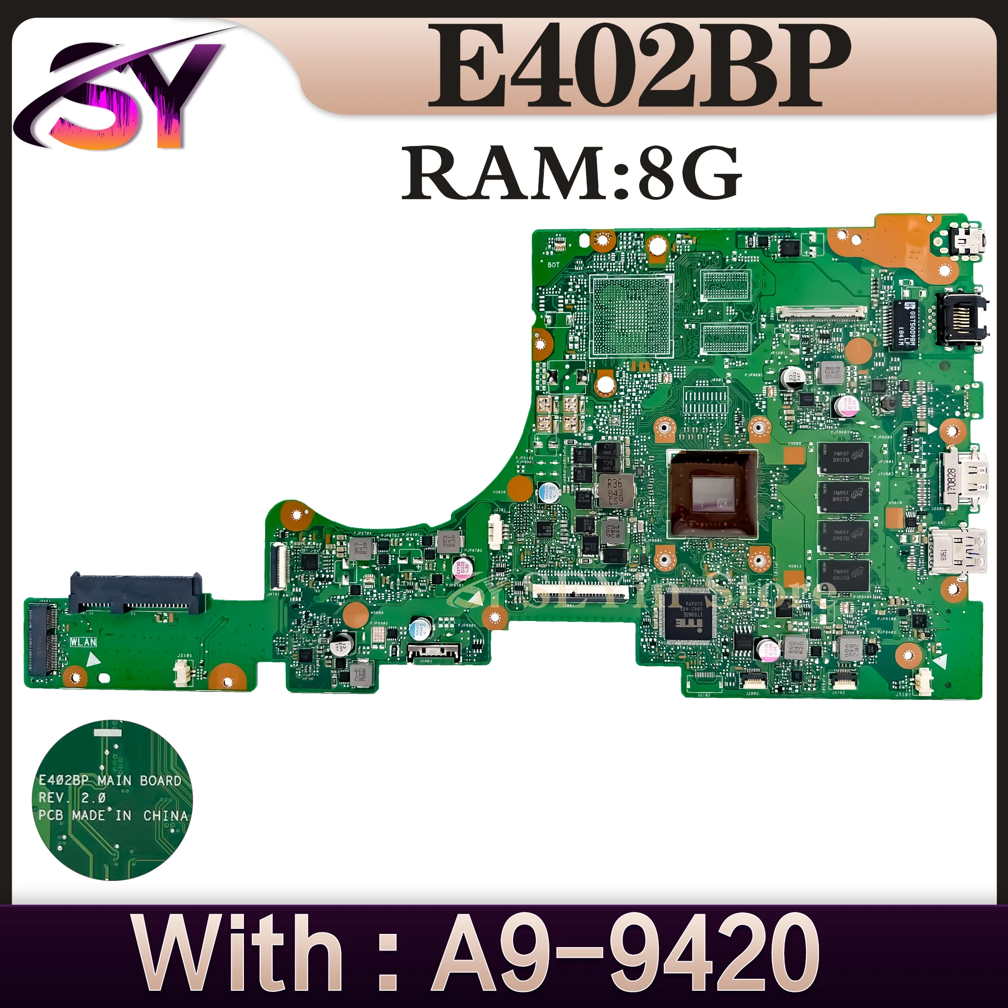 E402BA-Mainboard-For-ASUS-Vivobook-E402BP-E402B-L402B-Motherboard-With ...