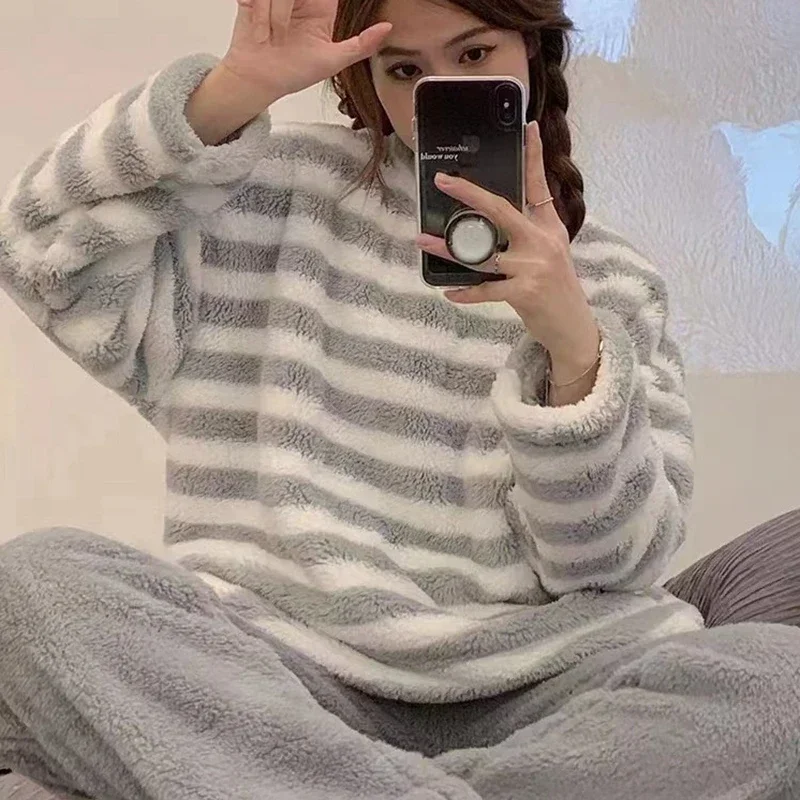 Women-s-Pajamas-Winter-Warm-Pajama-Sets-for-Women-Fleece-Warm-Sleepwear ...