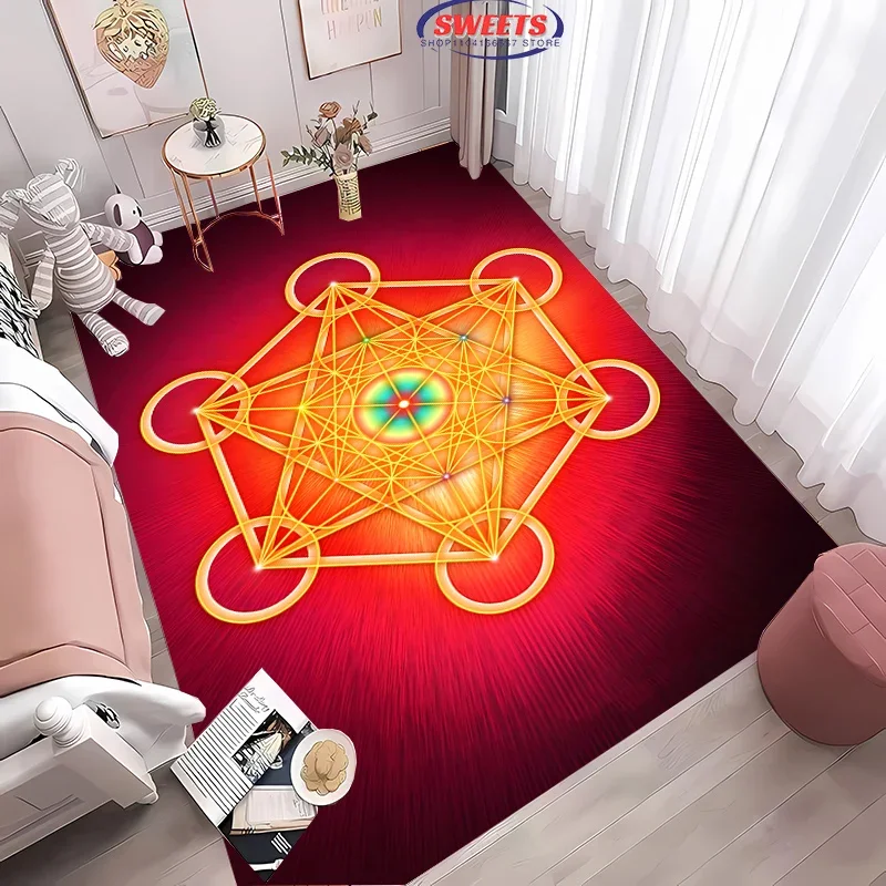 New Products Shipped Quickly! 3D Sacred Metatron's Cube Pattern Carpet ...