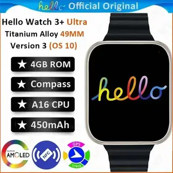 Original Hello Watch 3 Plus Smart Watch Men AMOLED NFC Compass ...