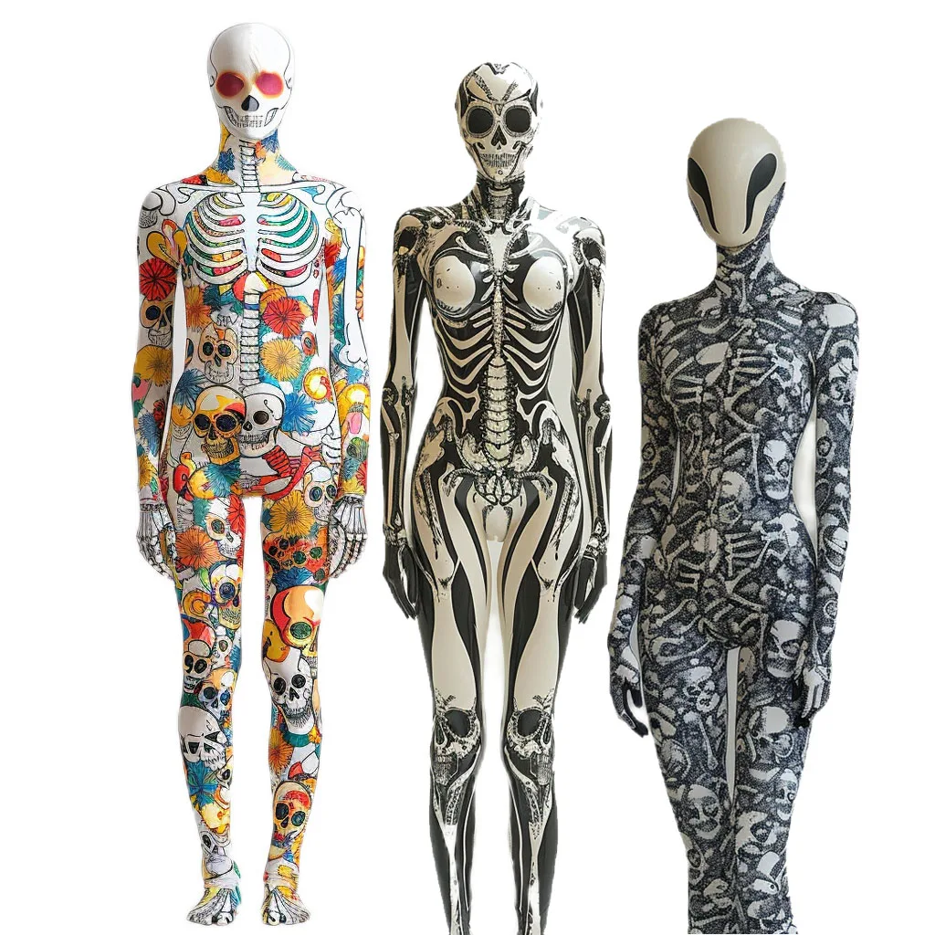 Mono-con-estampado-3D-de-esqueleto-para-Halloween-mono-Punk-para-fiesta ...