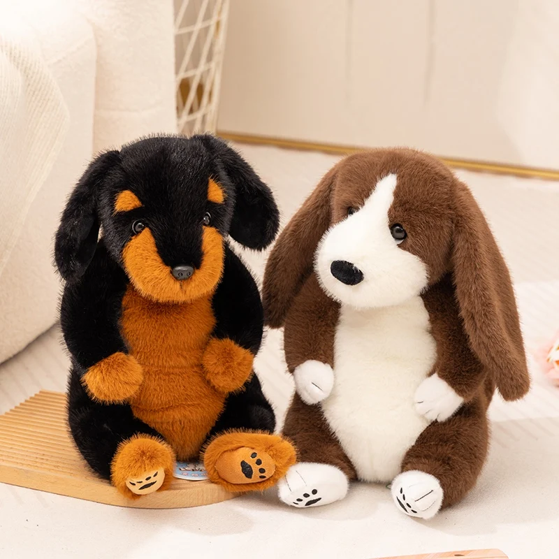 Dog Toy Soft Rottweiler Plush Toys Stuffed Animals Kawaii Basset Hound ...