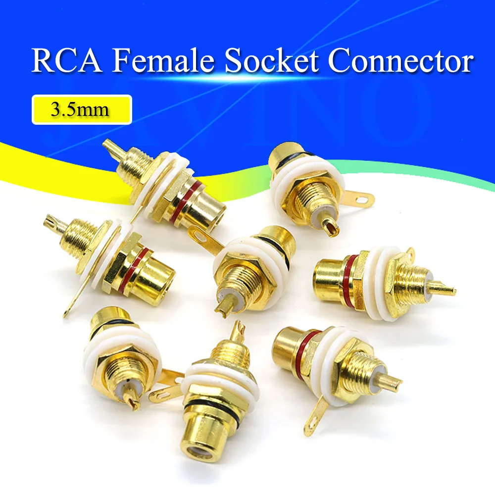 1-Pair-RCA-Female-Socket-Connector-Chassis-Panel-Mount-Adapter-Audio ...