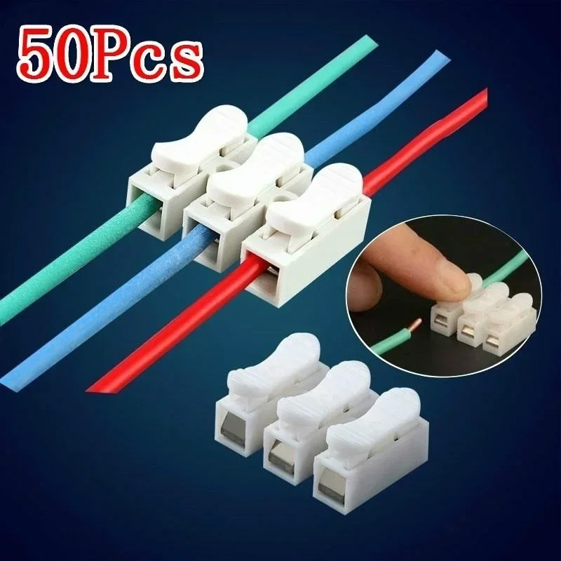 50Pcs-Electrical-Cable-Connectors-Snap-Splice-Crimp-Wire-Connector ...