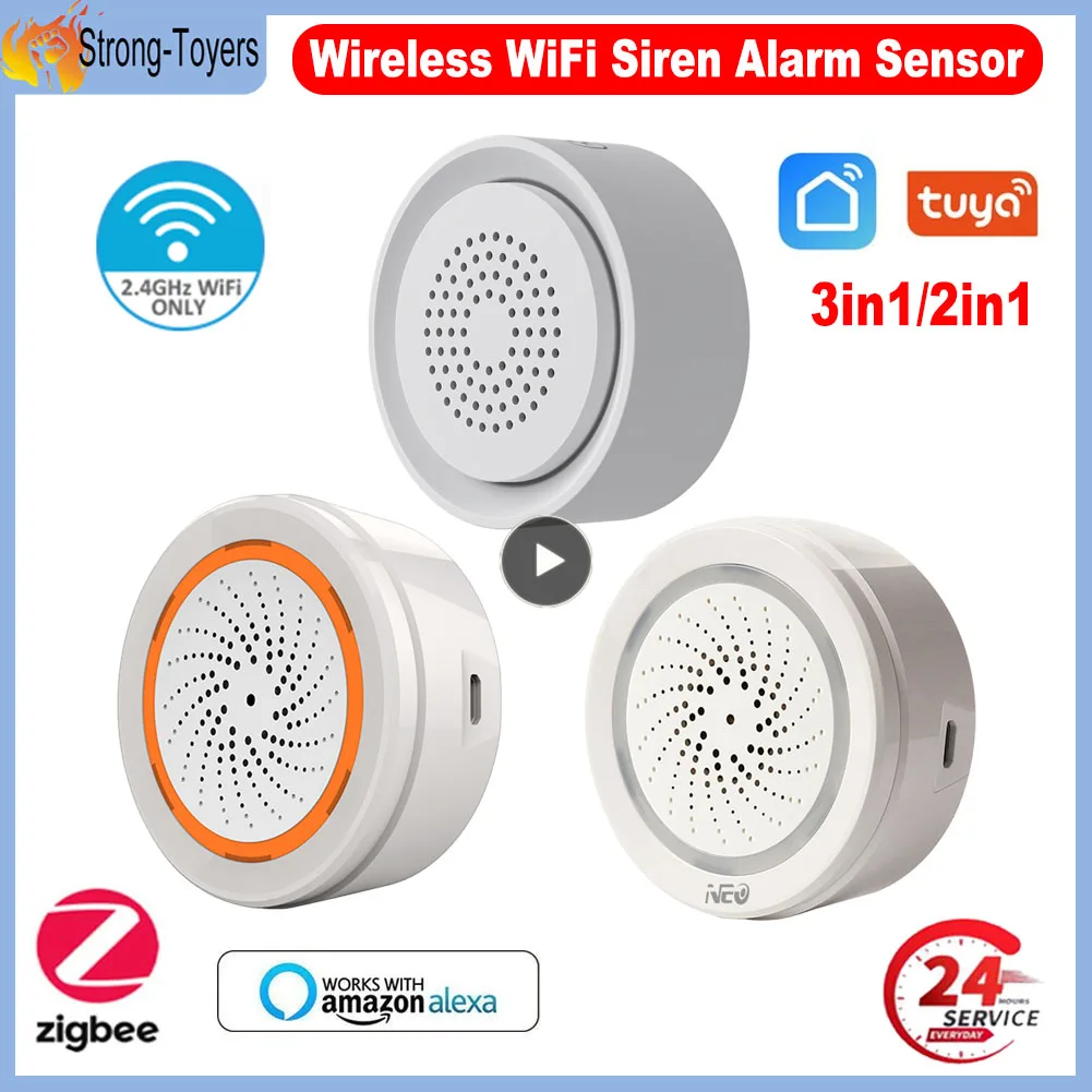2023-Tuya-Smart-Siren-Wifi-Alarm-Sensor-Sound-Light-Alert-USB-Smart ...
