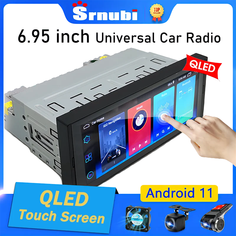 Srnubi 1 Din Universal 6.95 Inch Android 10 Car Radio Multimedia Player ...
