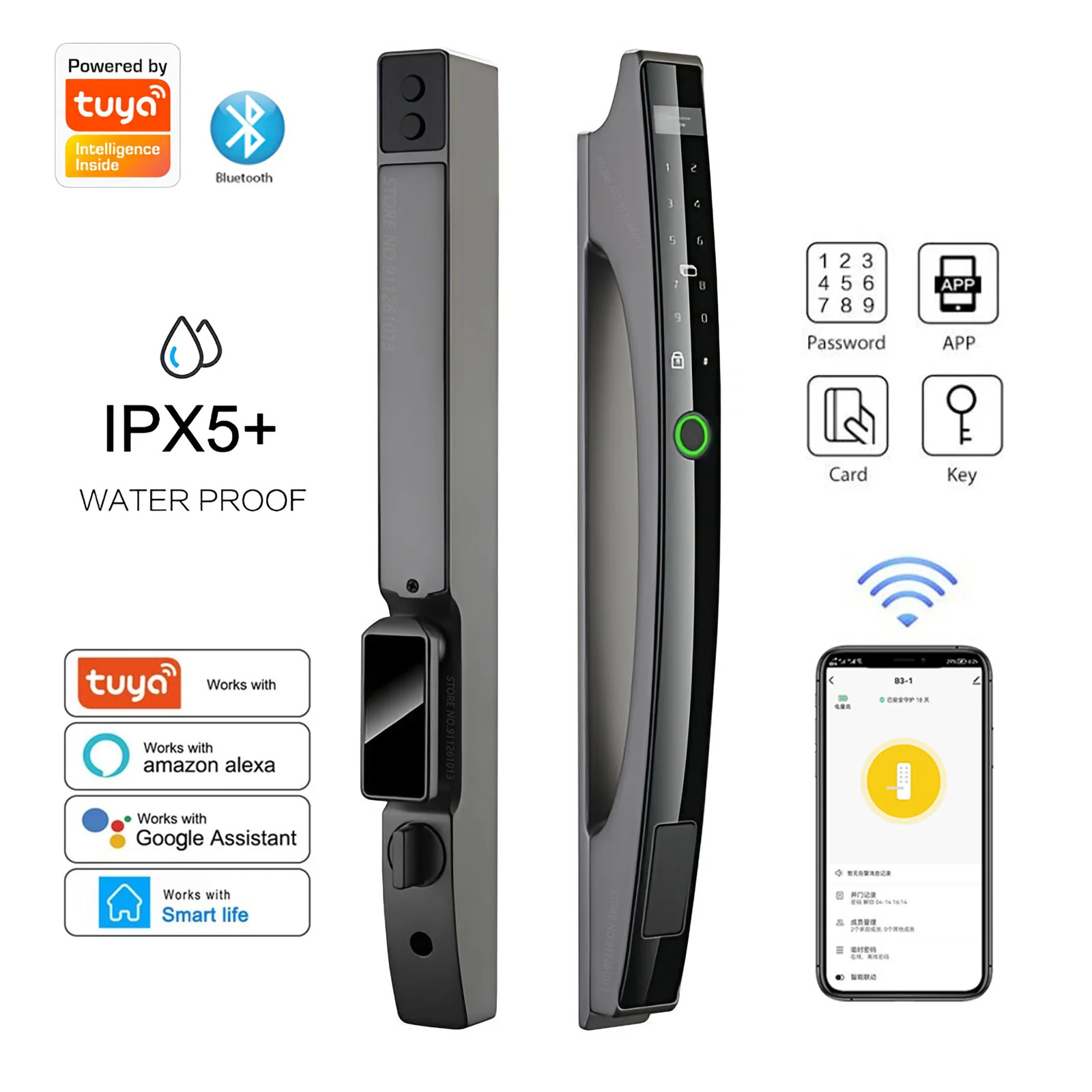 TUYA-Imperme-vel-Smart-Digital-Door-Lock-Impress-o-digital-senha-IC ...