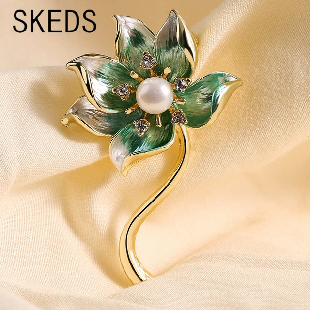 Brooch With Enamel Flower Necklace