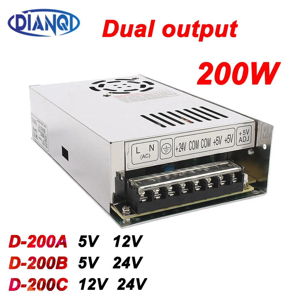 Dual output power supply 200W D 200A 5V 12V D 200B 5V 24V power suply D ...